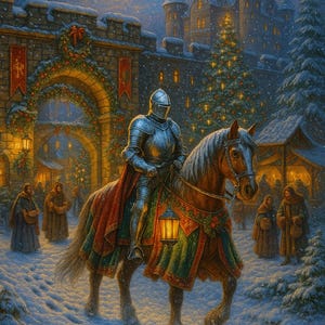 0007P - Christmas Knights Arrival Puzzle | Medieval Castle Gate With ...