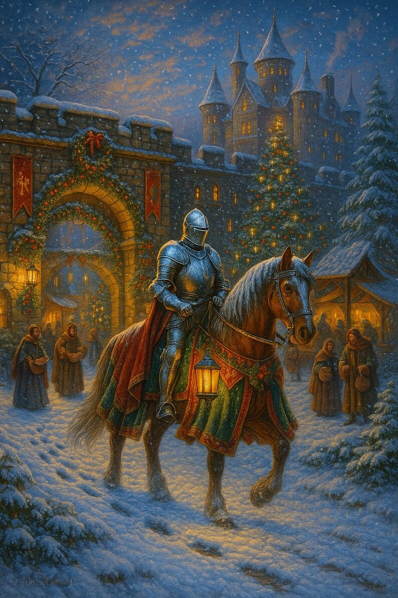 0007P - Christmas Knights Arrival Puzzle | Medieval Castle Gate With ...