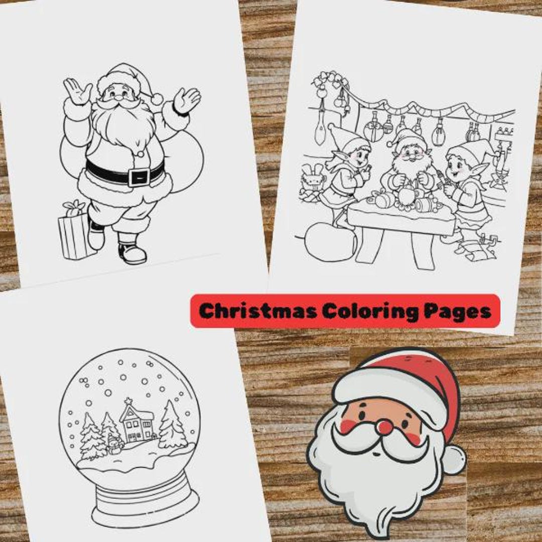 50 Christmas Holiday Coloring Pages for Kids | Santa, Reindeer, Snowmen ...