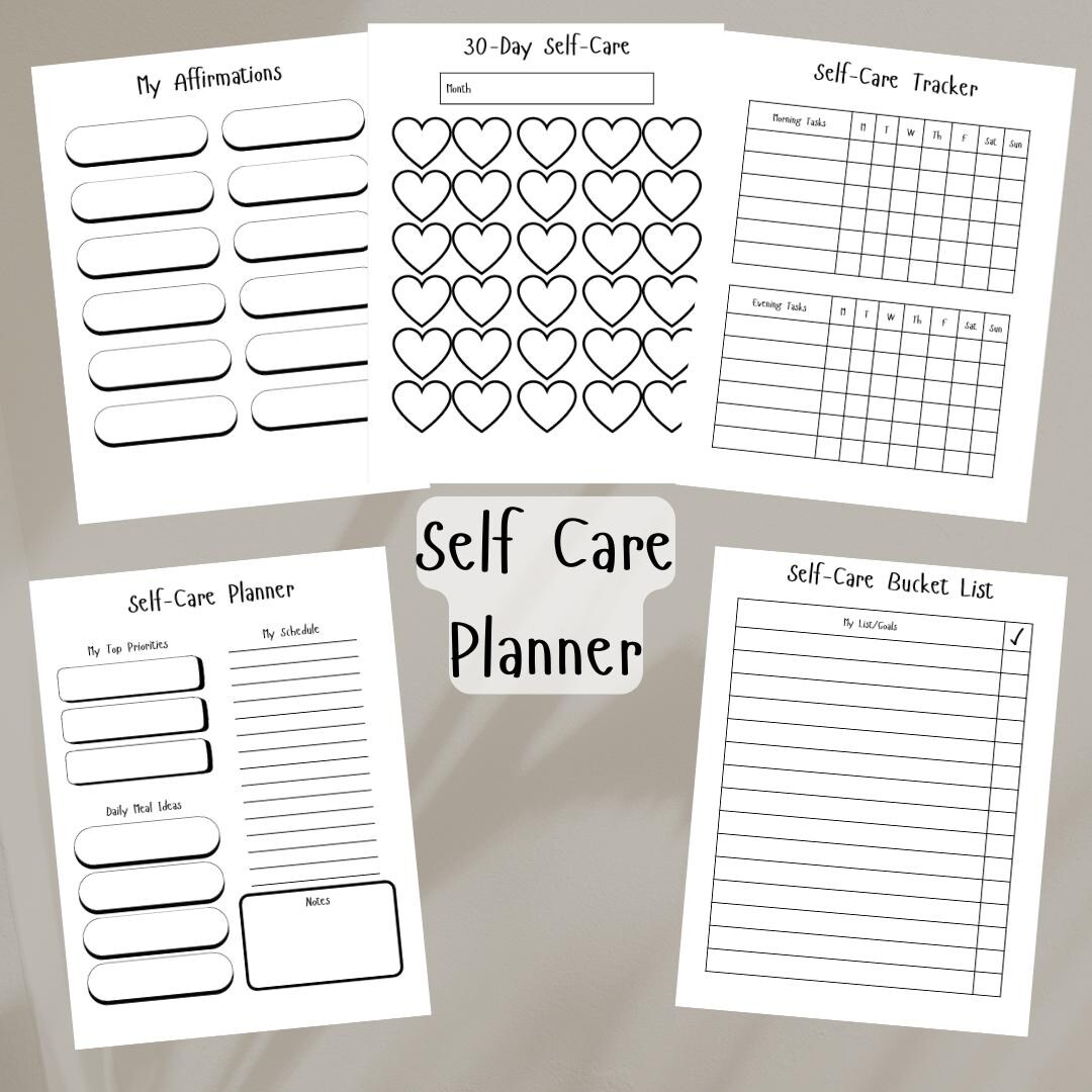Self Care Planner Printable | Mood Tracker | Gratitude | Wellness ...