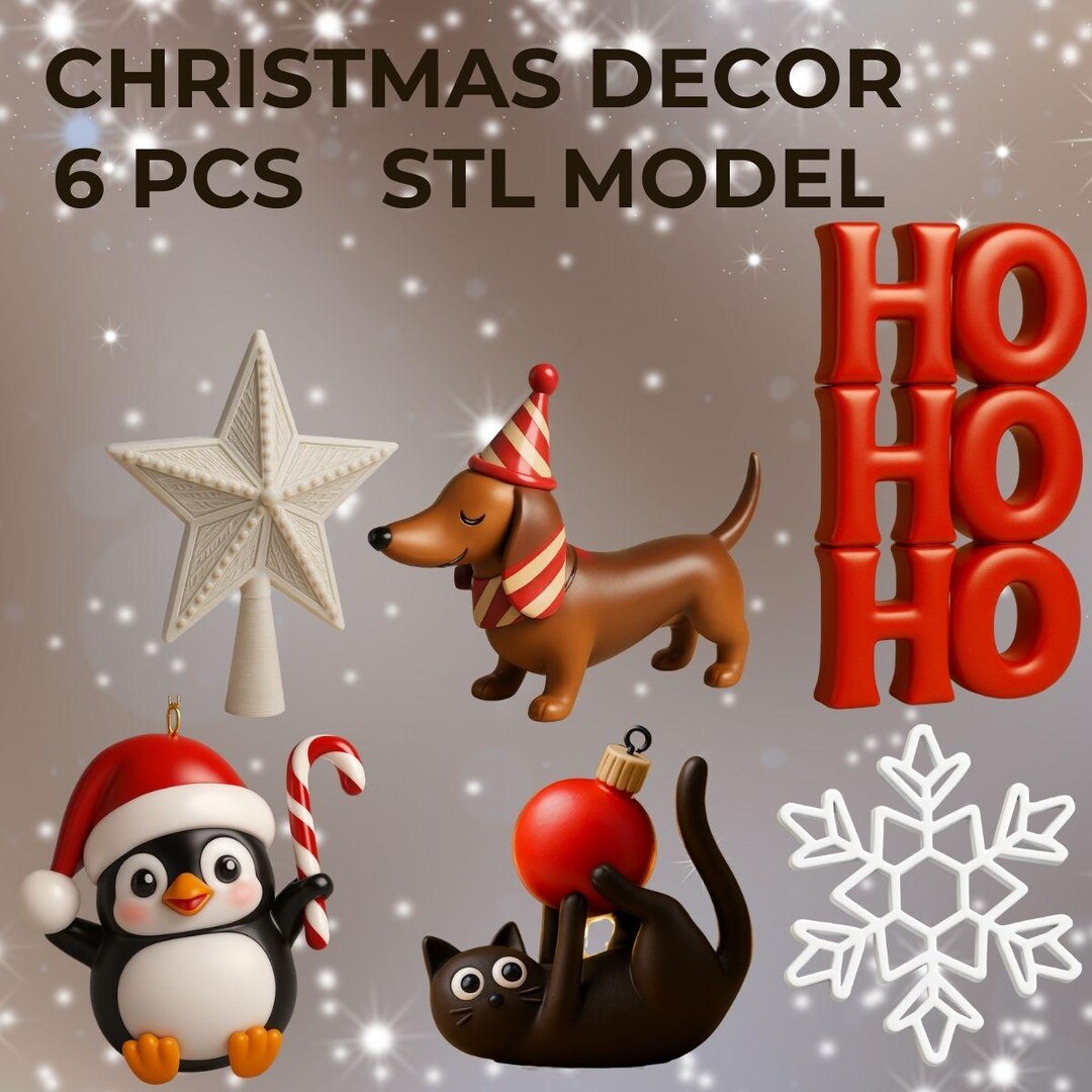 Christmas Ornament Set – 6 PCS STL Bundle | Holiday Decor 3D Print ...