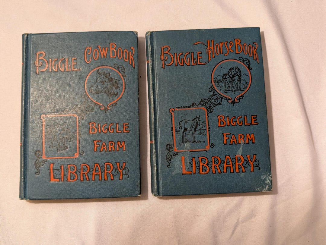 Two Biggle Farm Library Books; Cow Book and Horse Book; Both Published ...