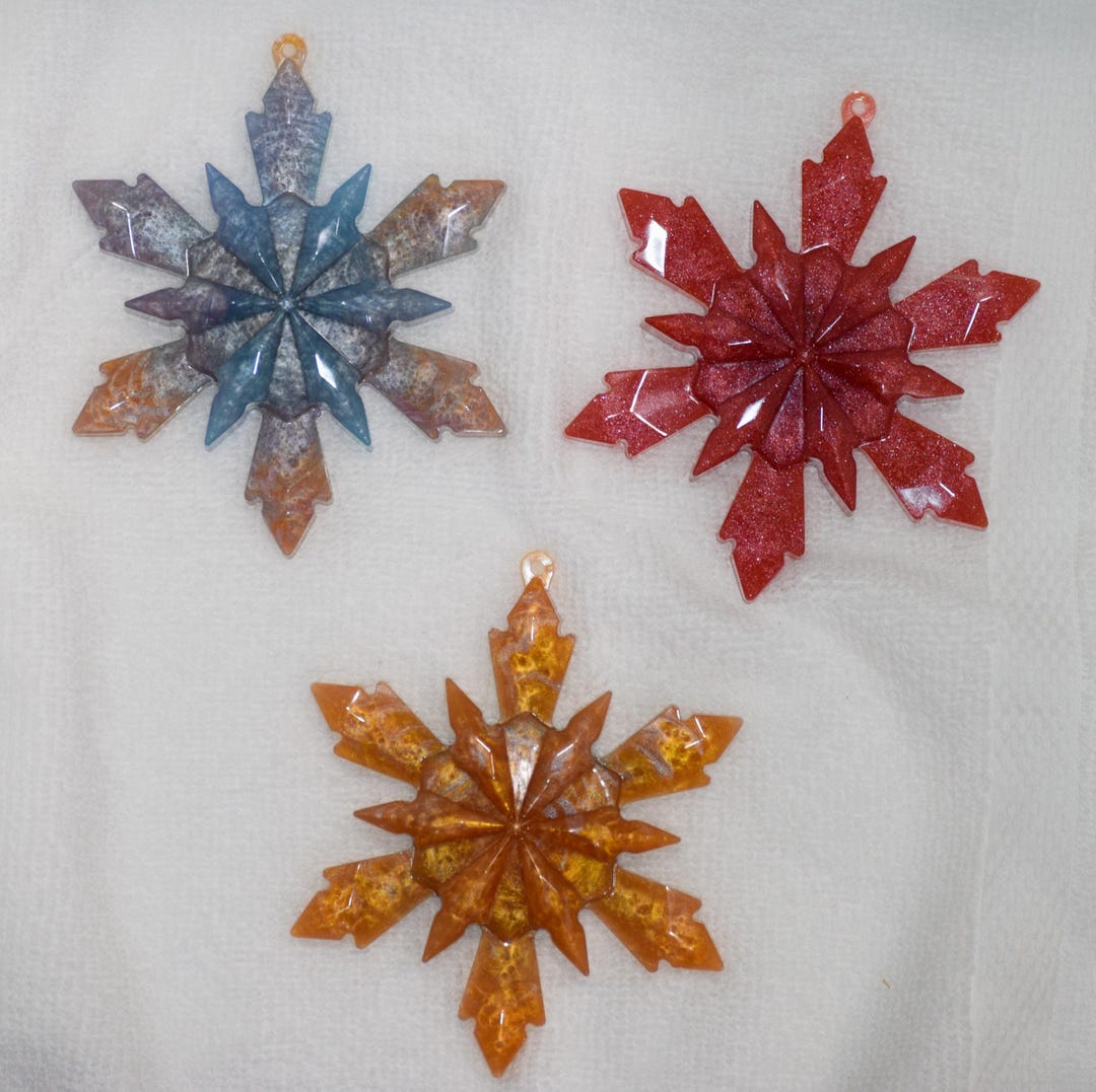 Snowflake Resin Christmas Ornaments Etsy
