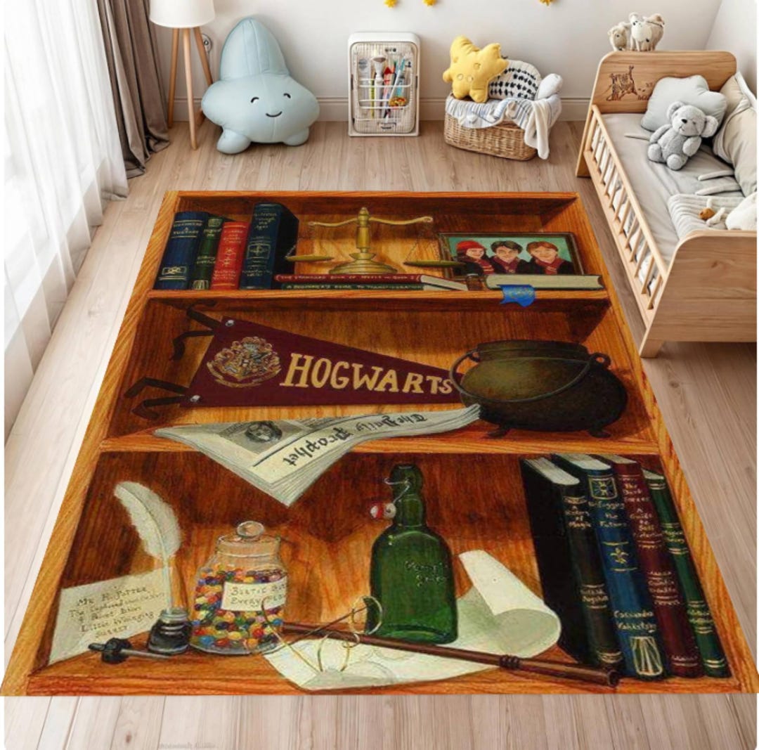 Wizard Bookshelf Rug, Magic Library Floor Mat, Washable Non-slip - Etsy