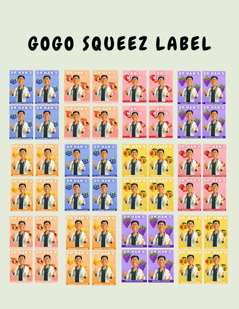 Kpop Demon Hunters Capri Sun Label + Dr. Han Gogo Squeez Labels ...