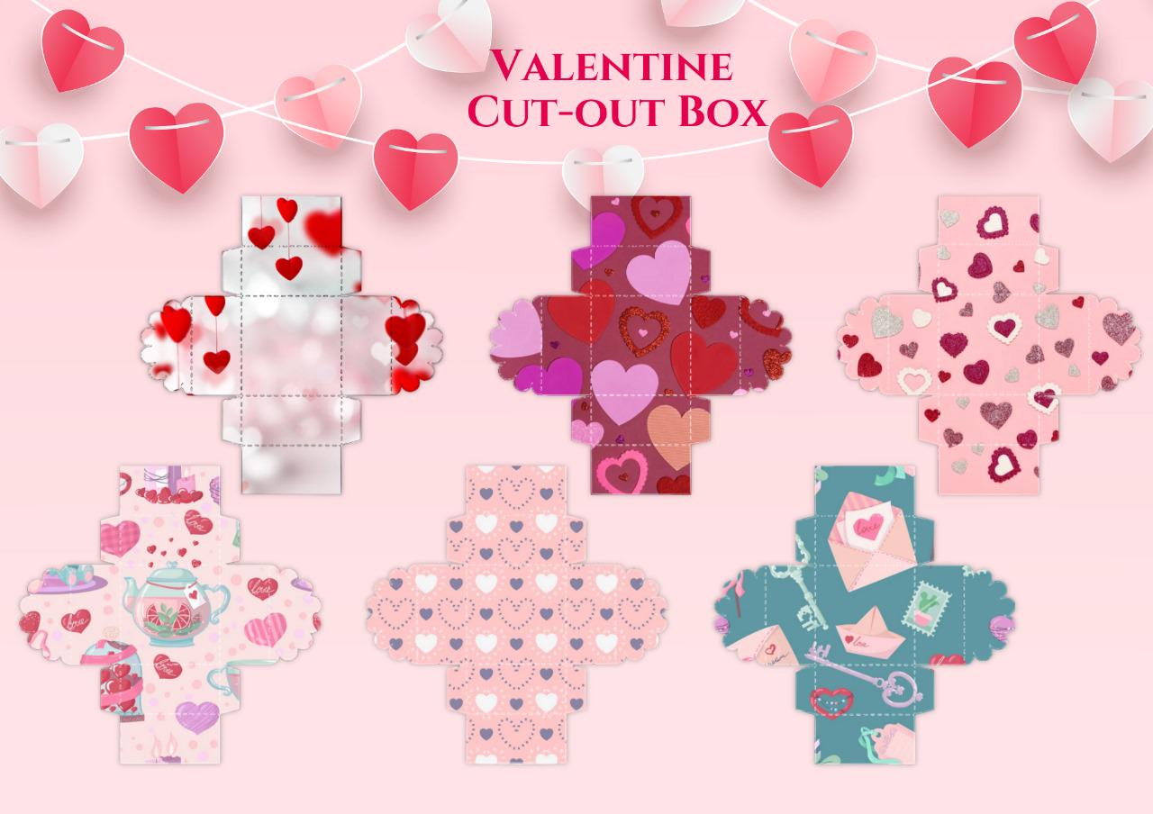 Valentine Gift Box Templates Canva Editable Packaging Designs Digital ...