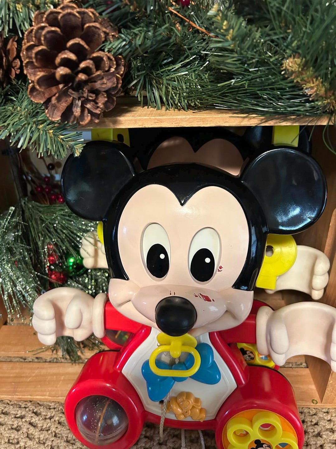 Vintage Mickey Mouse Pull Toy Figurines 2 Variations - Etsy