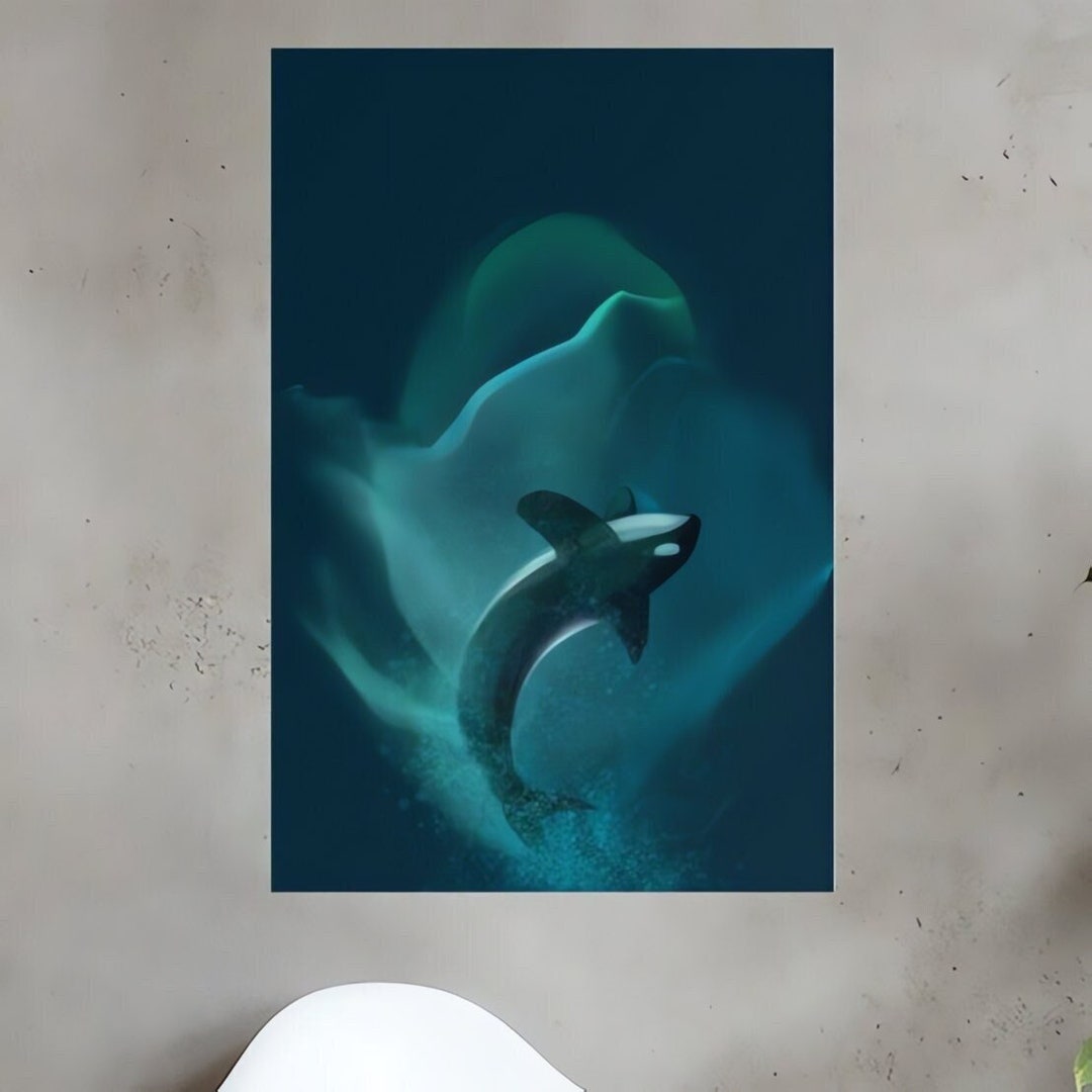 Orca Whale Matte Paper Poster Ocean Life Wall Art Mystical Northern ...