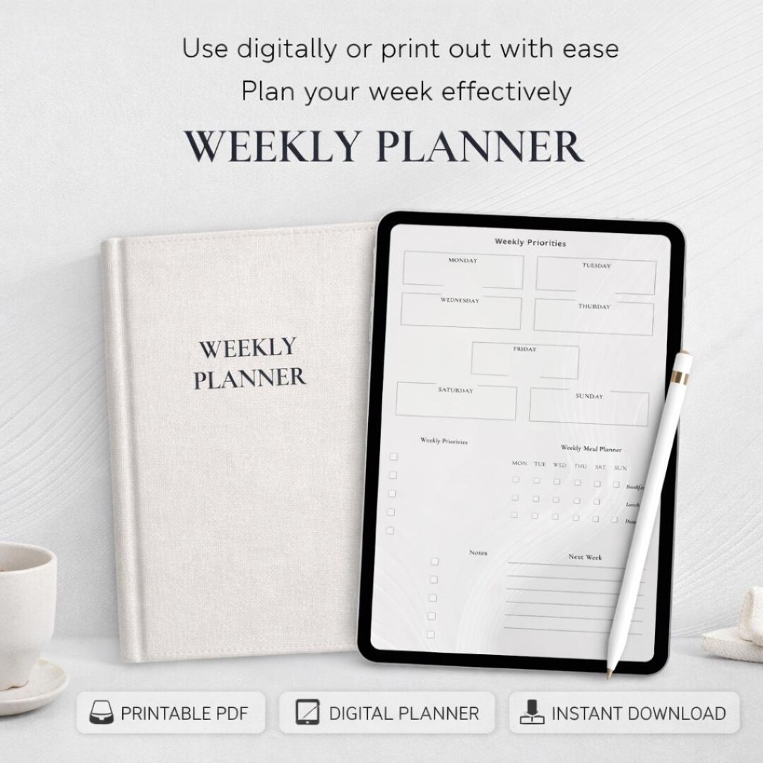 Minimal Weekly Planner Printable Weekly Overview A4 A5 US Letter PDF ...