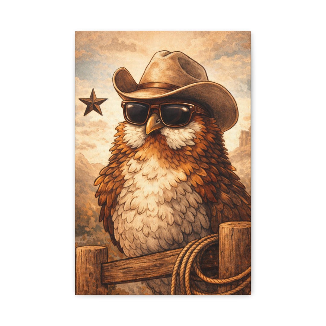 Ameraucana Rooster Matte Canva Western Cowboy Rooster Wall Art - Etsy