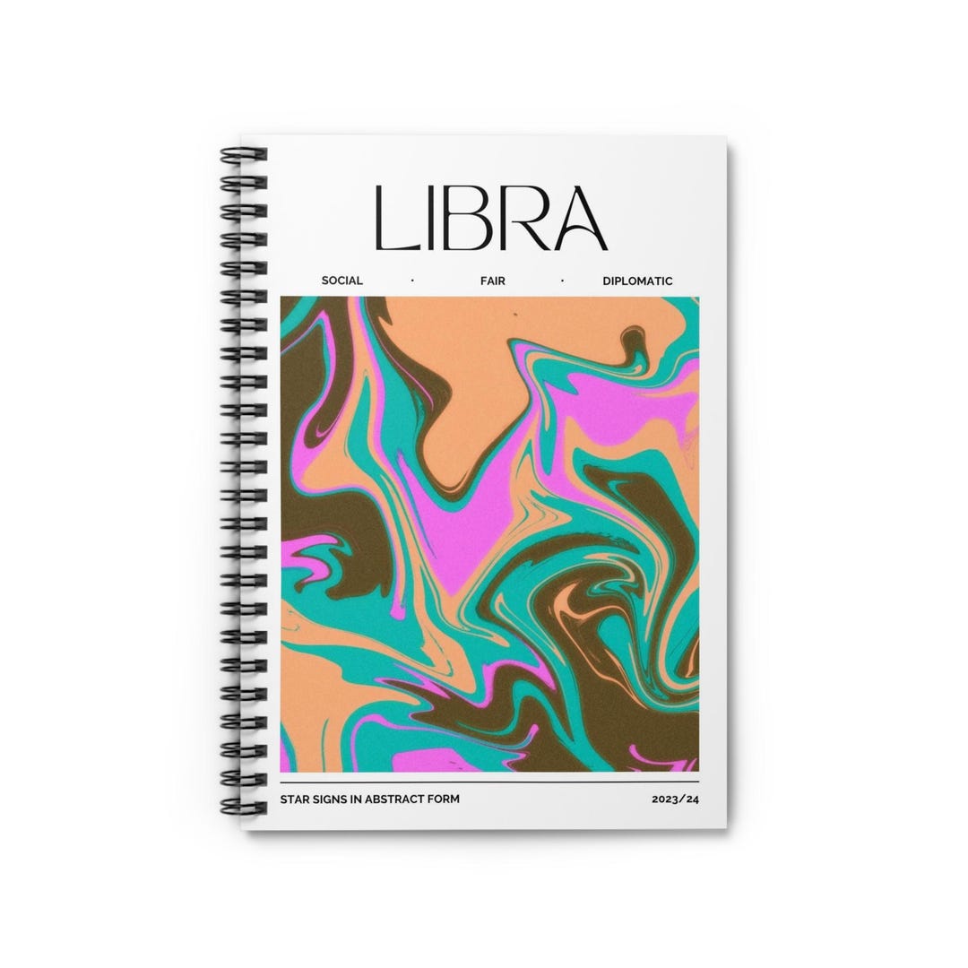 Libra Swirl Abstract Art Spiral Notebook | Zodiac Stationery - Etsy