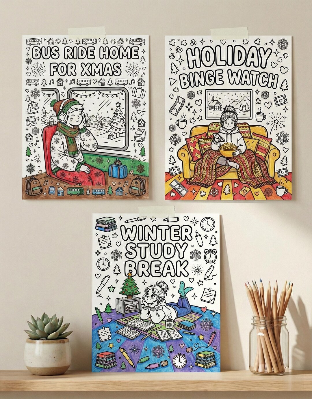 Gen Z Christmas Coloring Pages – 25 Cute Cozy Holiday Designs for Teens ...