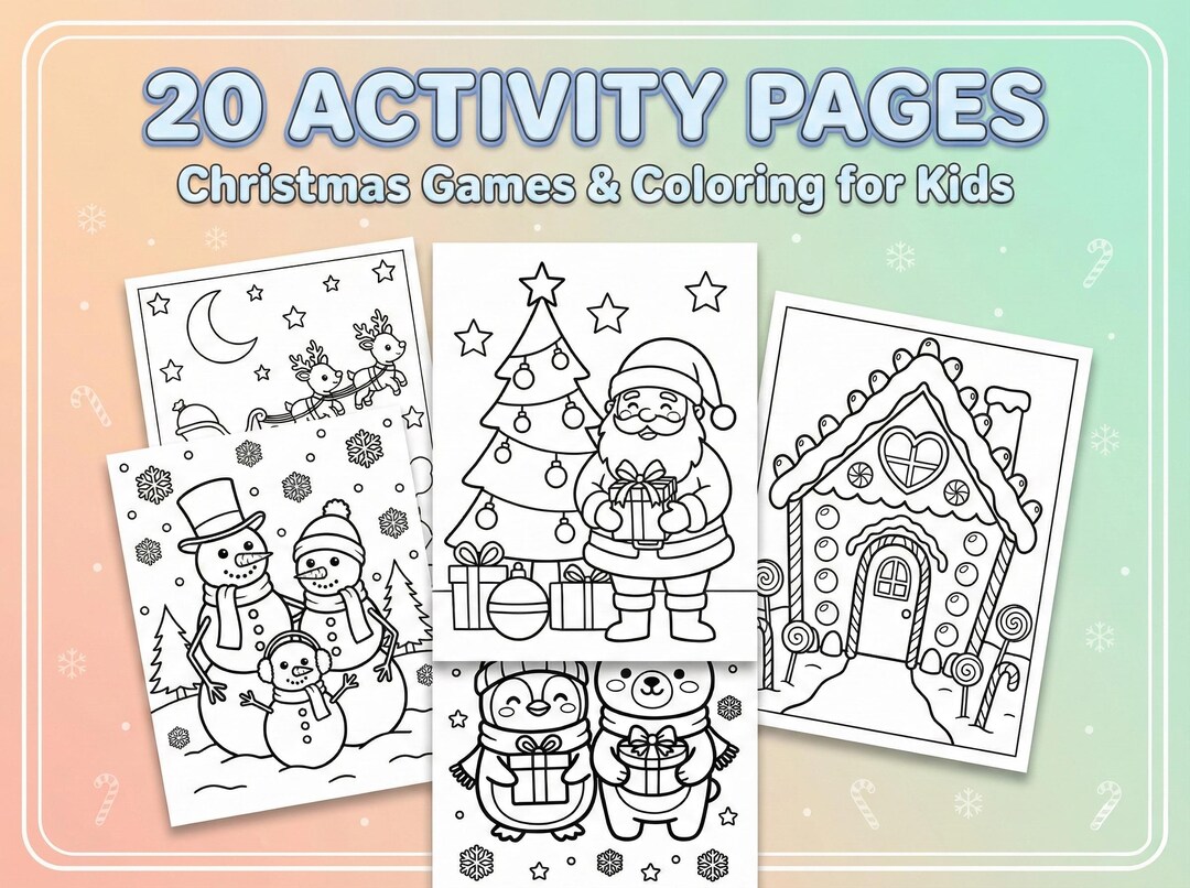 Christmas Activity Pages for Kids – I Spy, Mazes (printable PDF) - Etsy