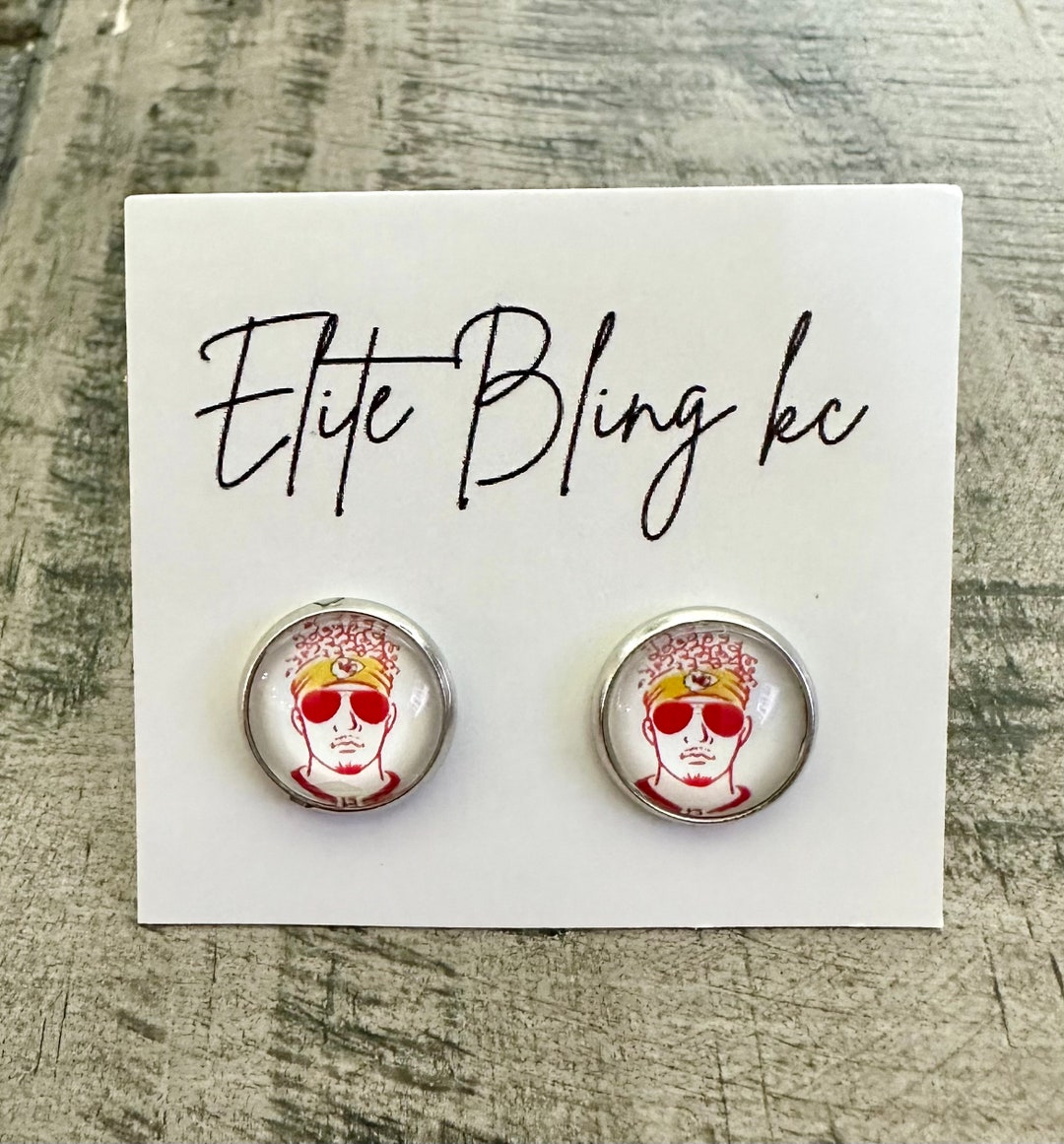 Kansas City KC Chiefs Mahomes Stud Earrings 12mm - Etsy