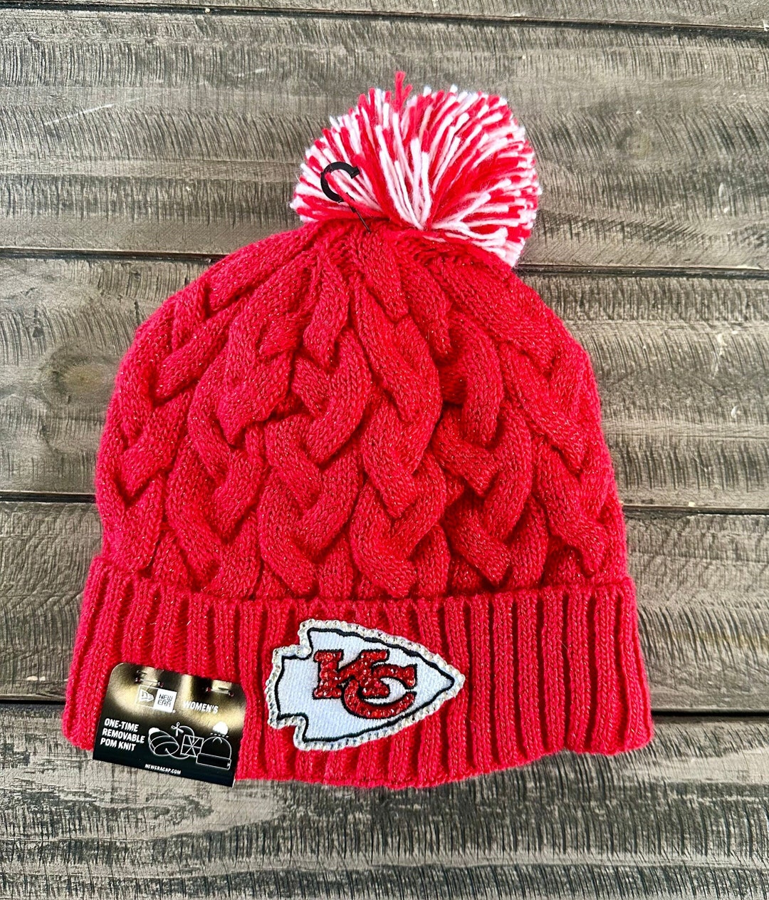 Kansas City Chiefs Rhinestone Bling Logo Cozy Cable Cuffed Knit Hat - Etsy