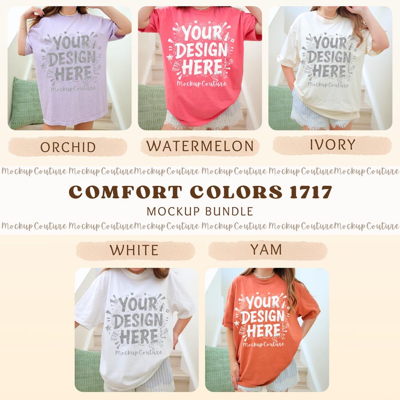 Comfort Colors 1717 T-shirt Mockup Bundle | Real Model (digital ...