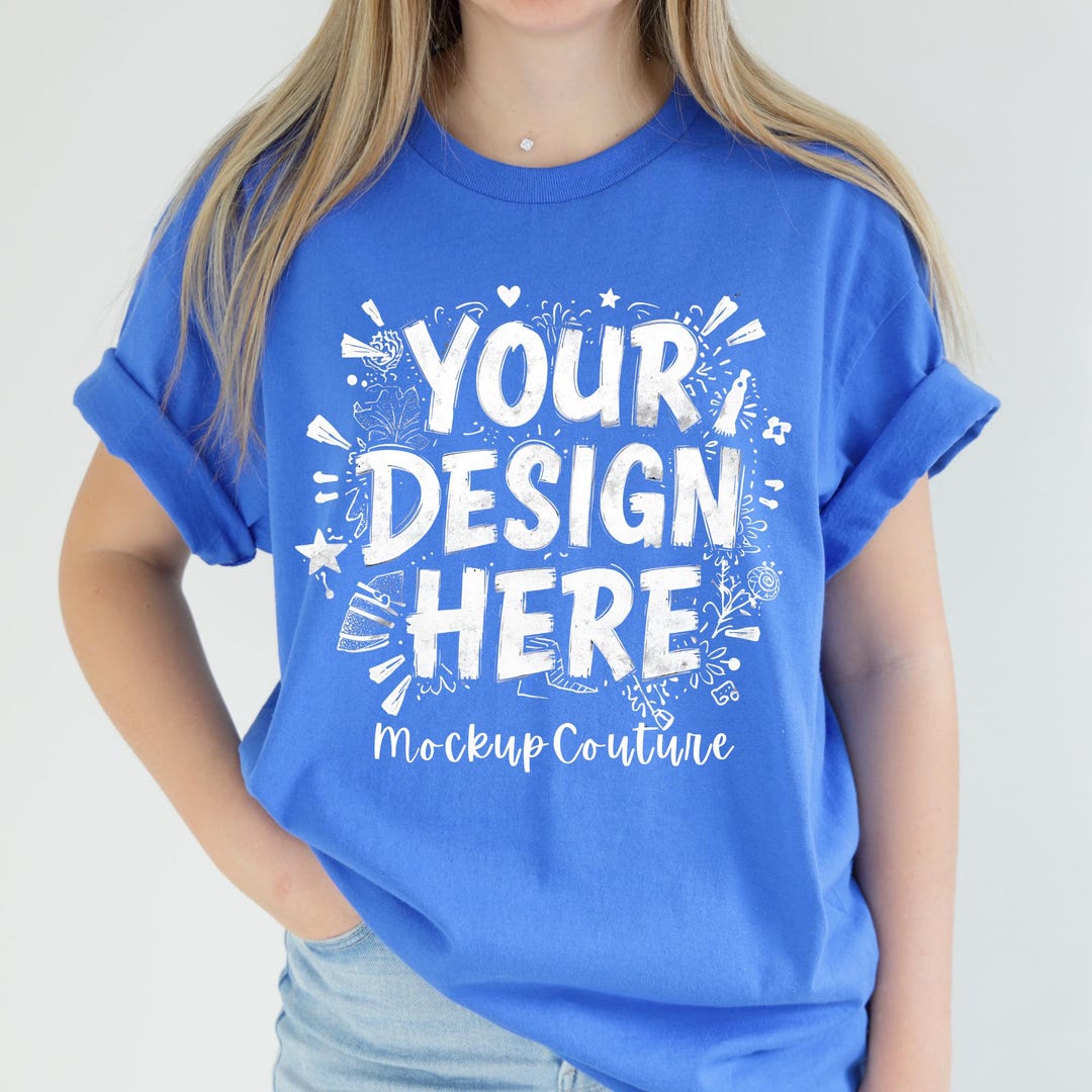 Royal Blue Gildan 5000 Mockup | Bold Bright Blue Unisex T-shirt | G500 ...