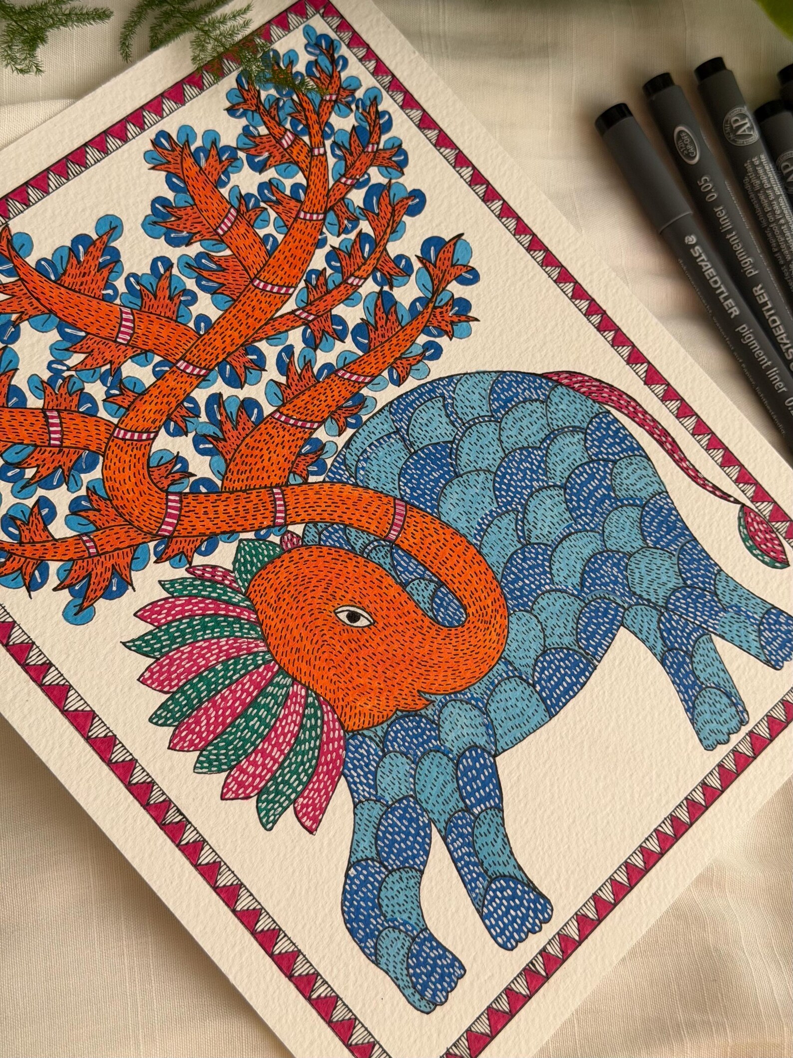 Original Dumbo Gond Art With a Modern Touch | Indian Folk Art | Gond ...