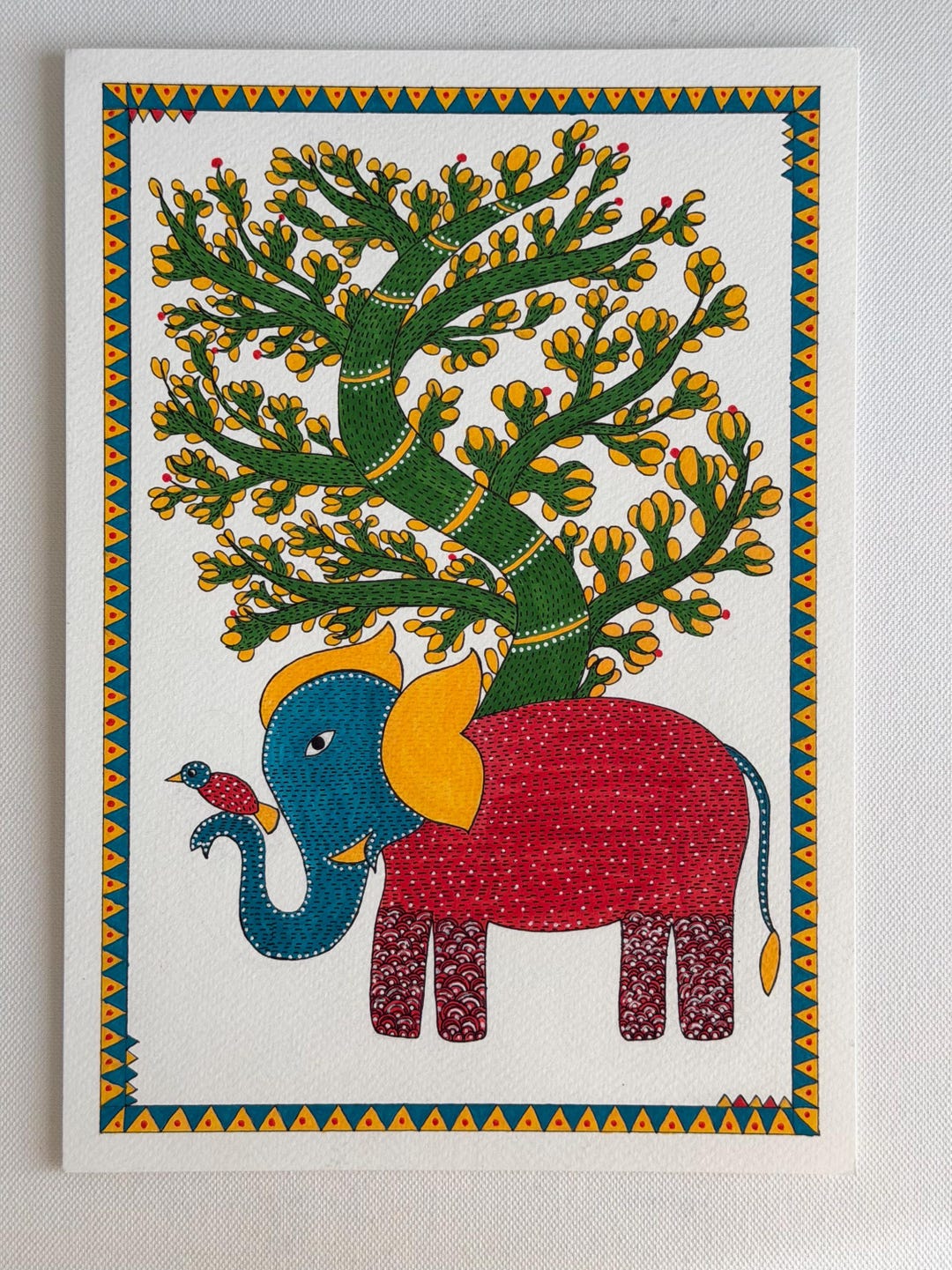 Original Elephant in Gond Art With a Modern Touch |indian Folk Art ...