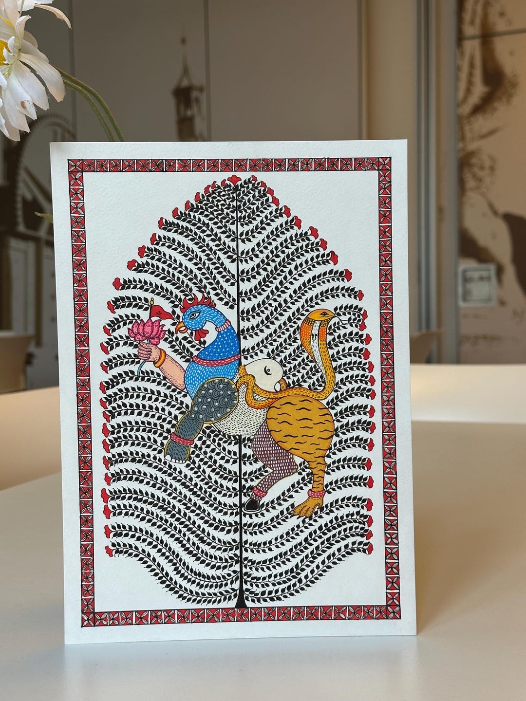 Original Pattachitra Tree of Life Navagunjara Painting | Indian Folk ...
