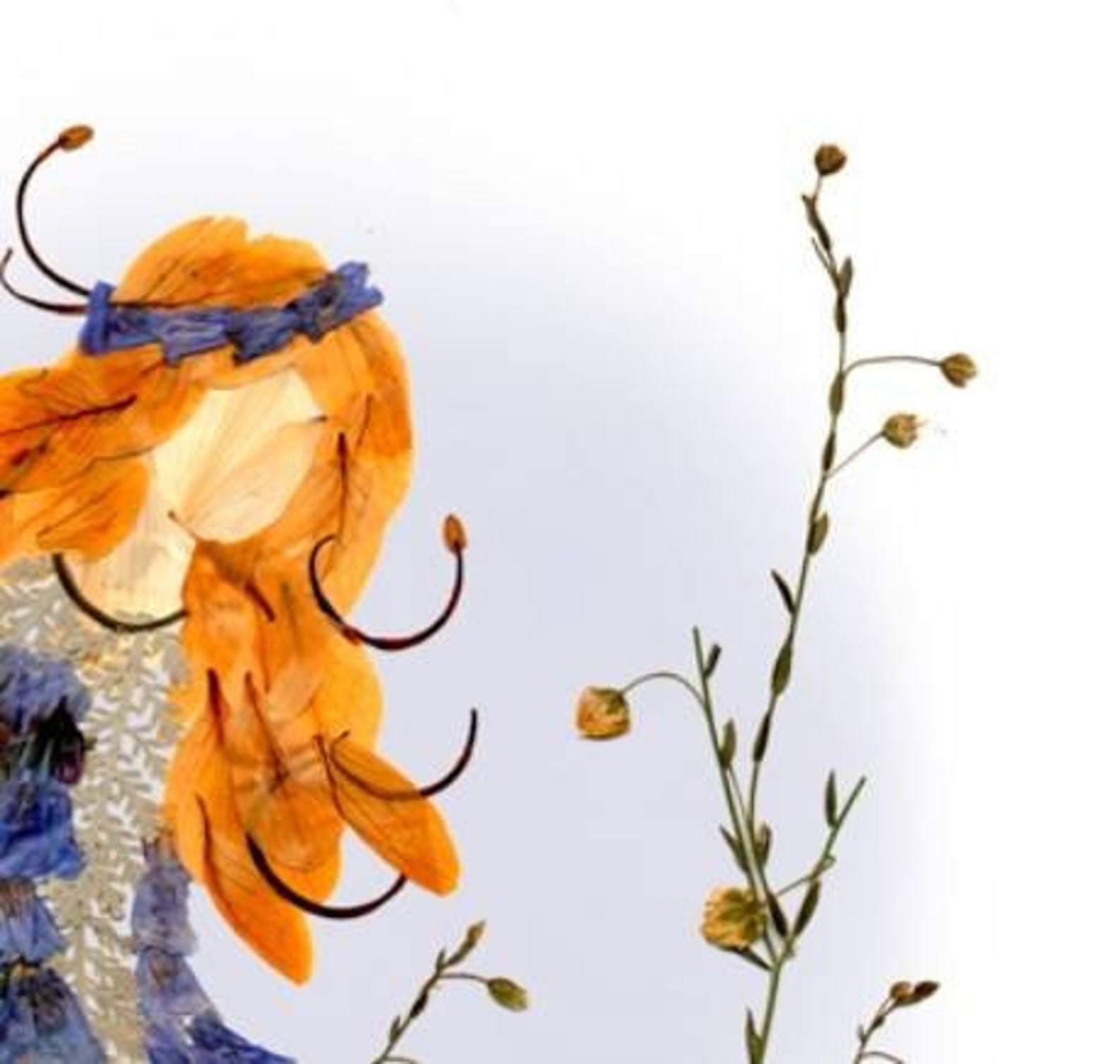 Flower Fairy Art 8x10 Giclee PRINT Faery Picture Real Pressed Flower ...