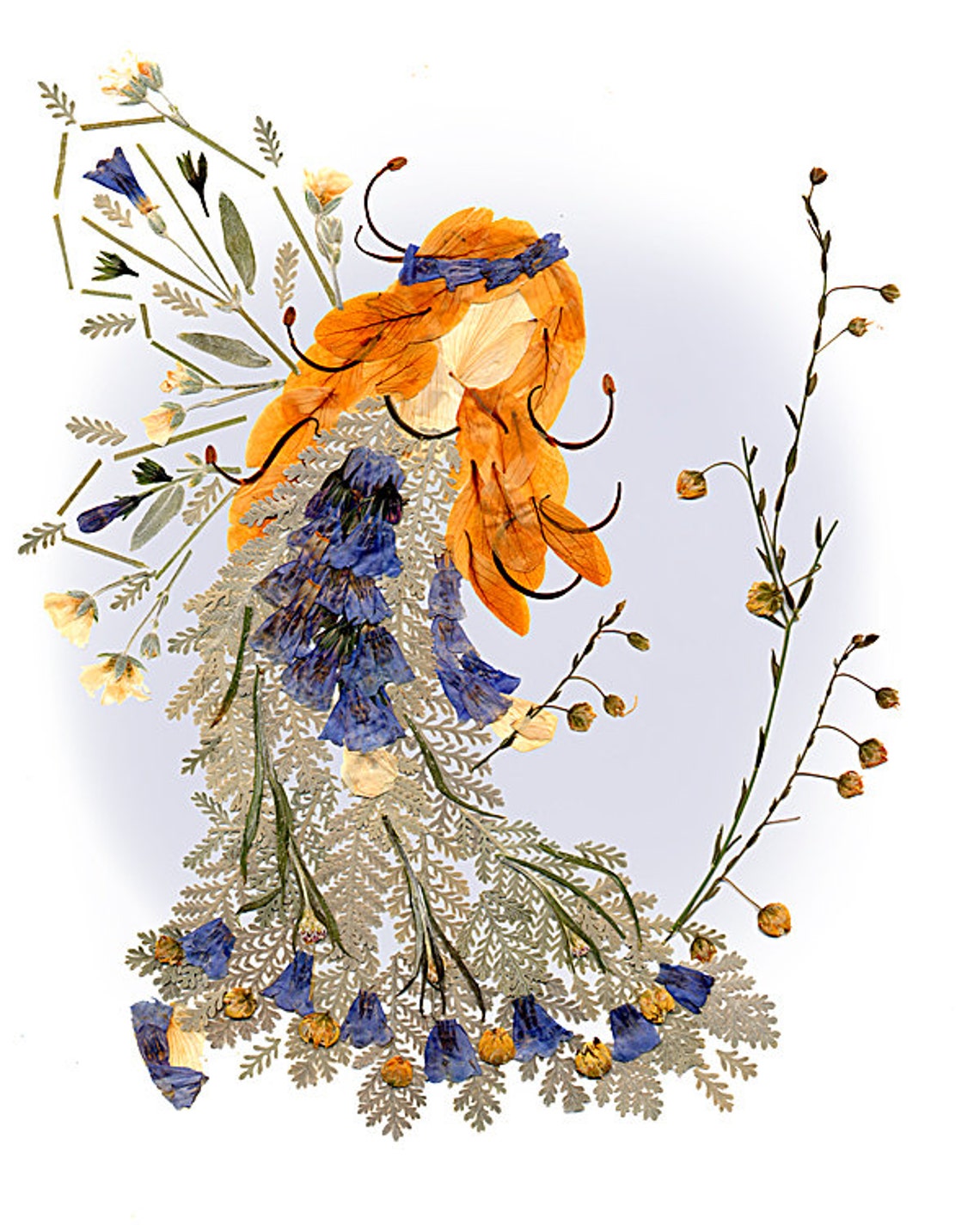 Flower Fairy Art 8x10 Giclee PRINT Faery Picture Real Pressed Flower ...