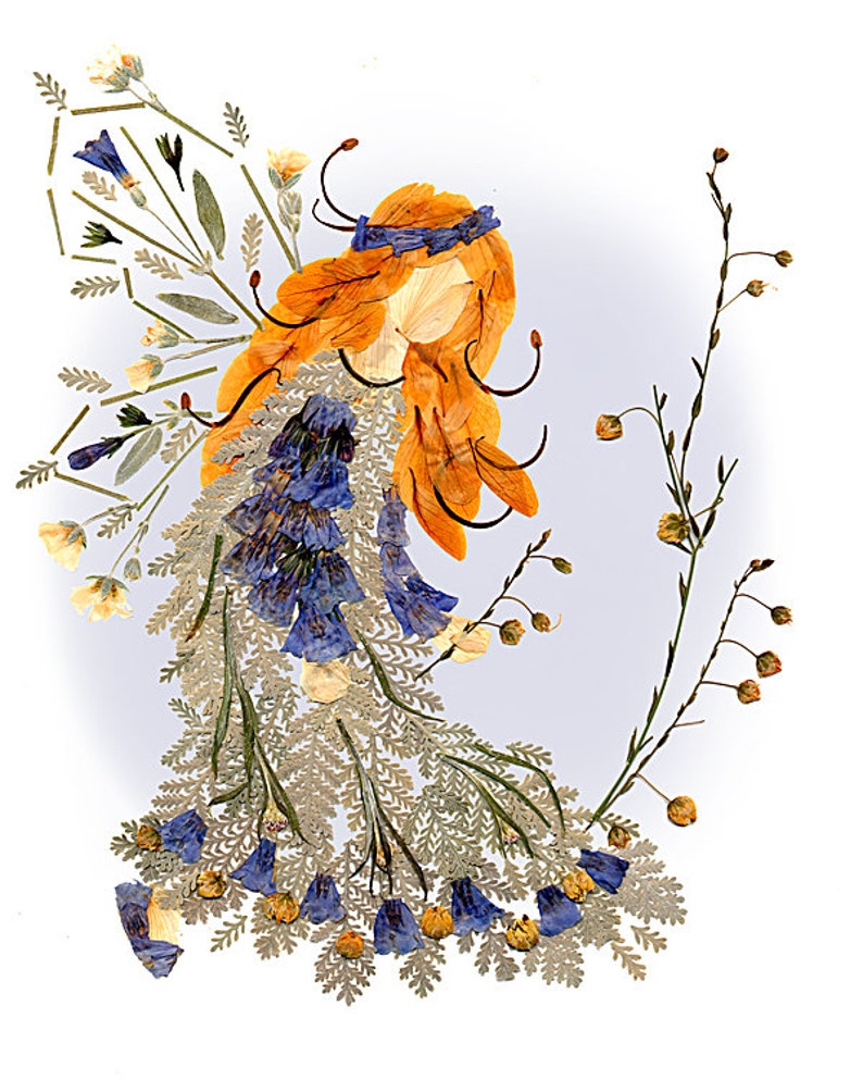 Flower Fairy Art 8x10 Giclee PRINT Faery Picture Real Pressed Flower ...