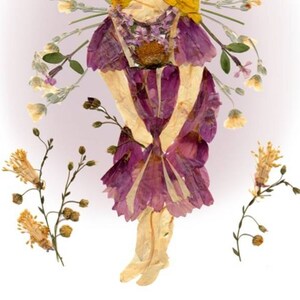 Flower Fairy Art 8x10 PRINT Real Pressed Flower Garden Fairies Wings ...