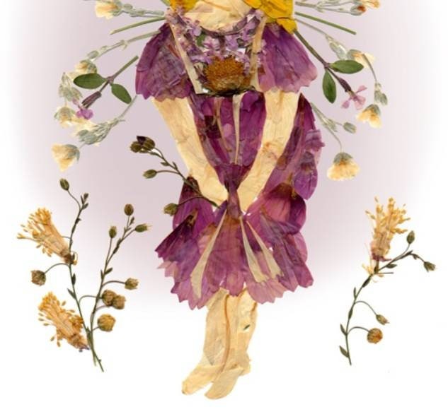 Flower Fairy Art 8x10 PRINT Real Pressed Flower Garden Fairies Wings ...