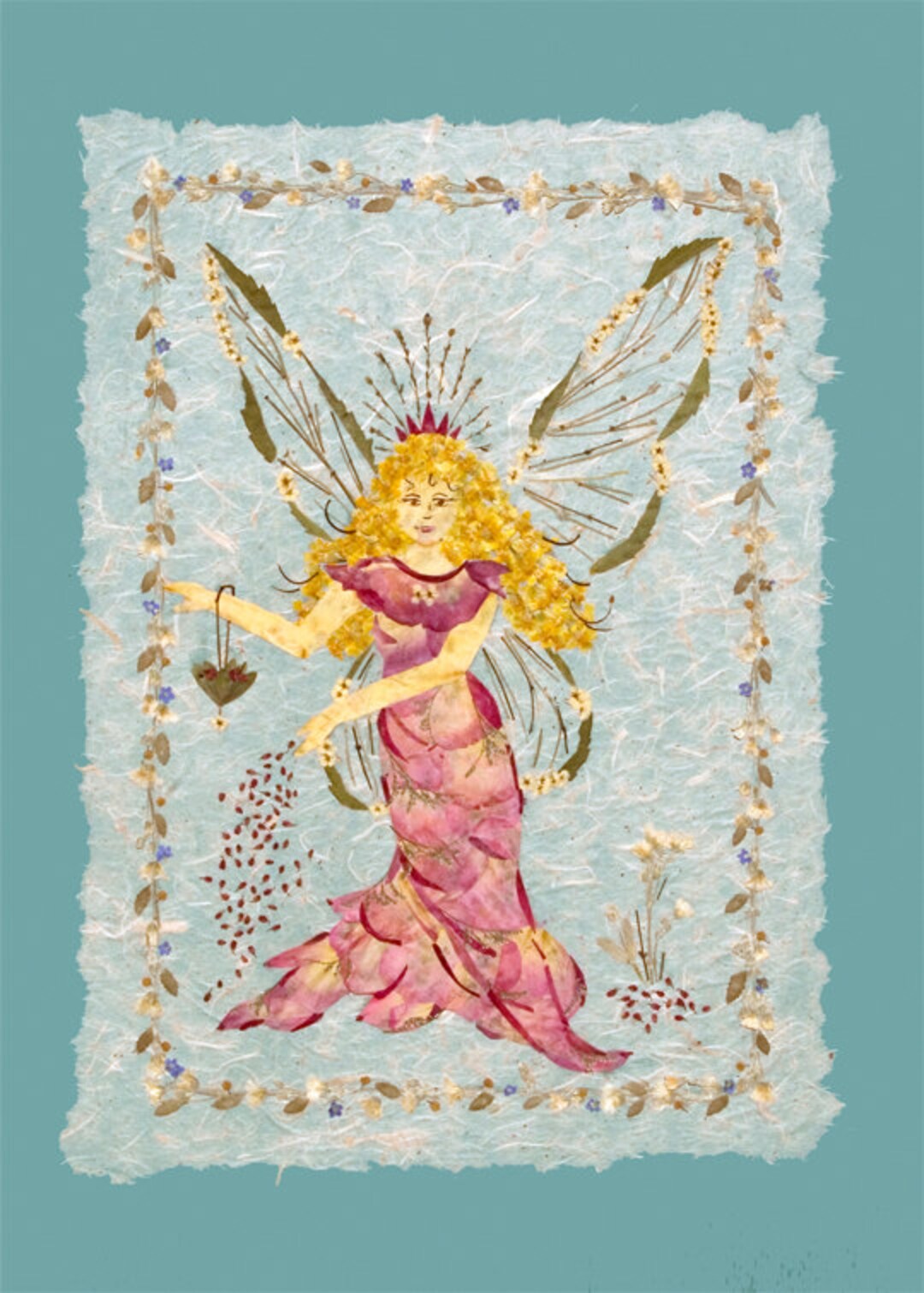 Enchanted Garden Flower Fairies *fairy Dust* Real Pressed Flowers 8x10 ...