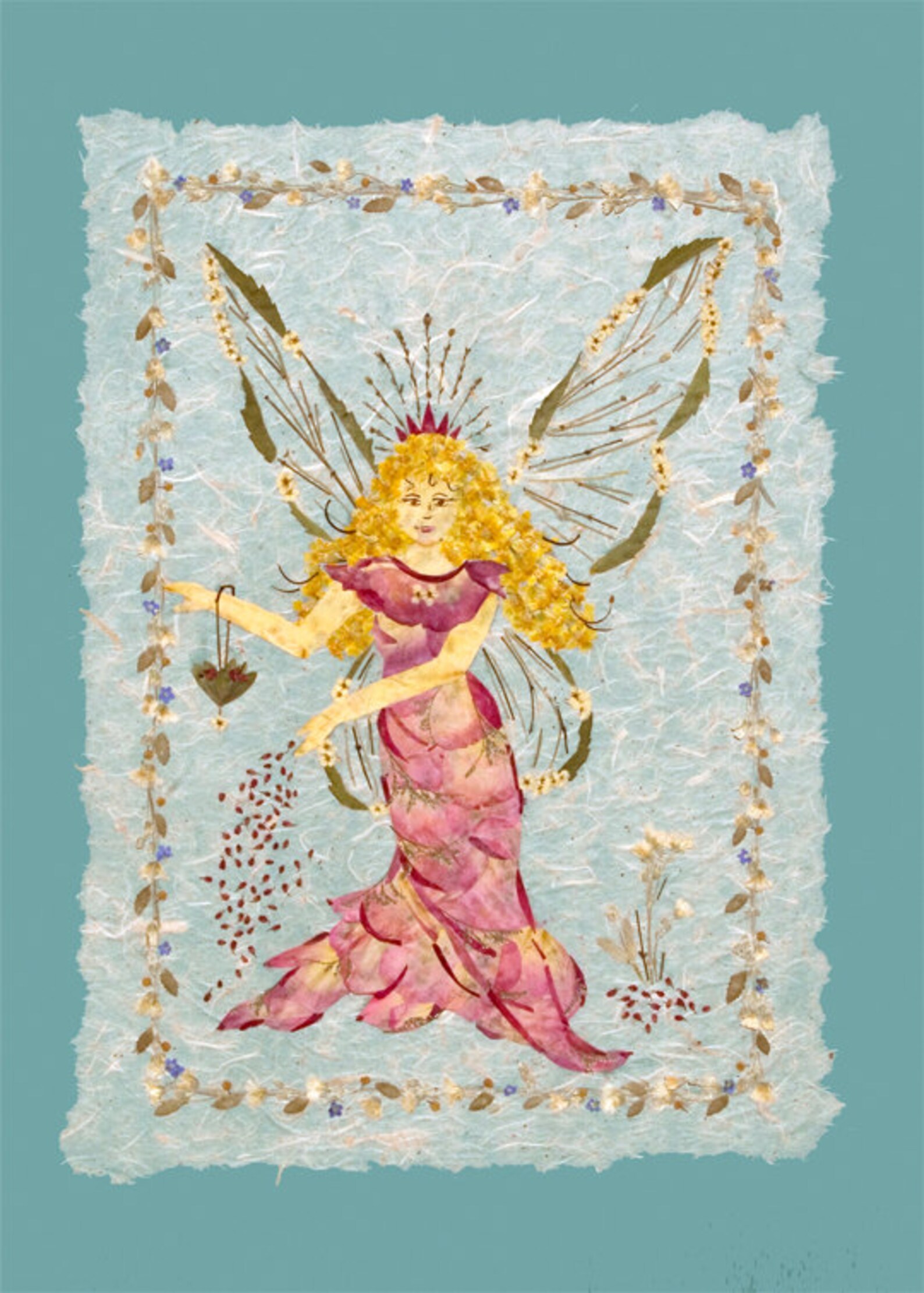 Enchanted Garden Flower Fairies *fairy Dust* Real Pressed Flowers 8x10 ...