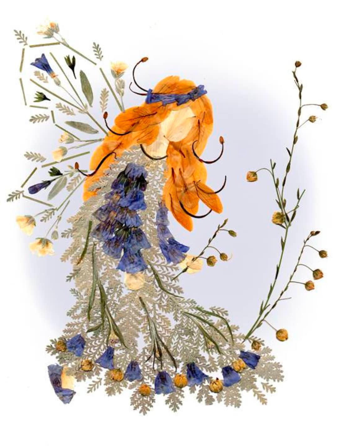 Flower Fairy Art 8x10 Giclee PRINT Faery Picture Real Pressed Flower ...