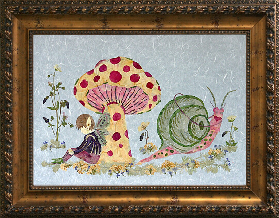Original REAL Pressed Flower Fairy Wing Framed Art *under the Toadstool ...