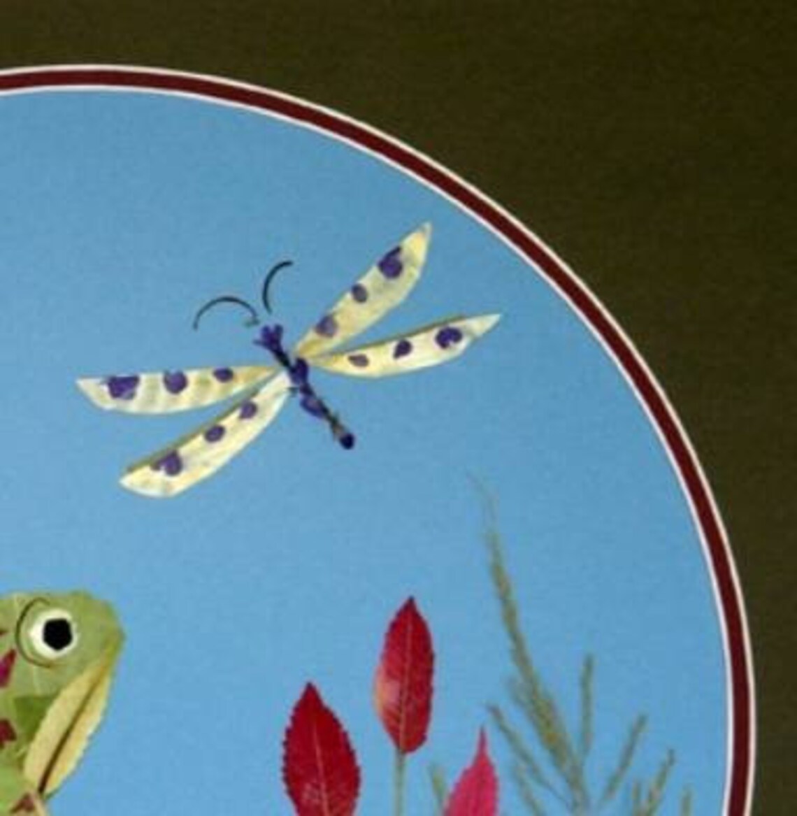 Pressed Flower Fantasy Frog Picture *once in a Blue Moon* 8x8 PRINT ...