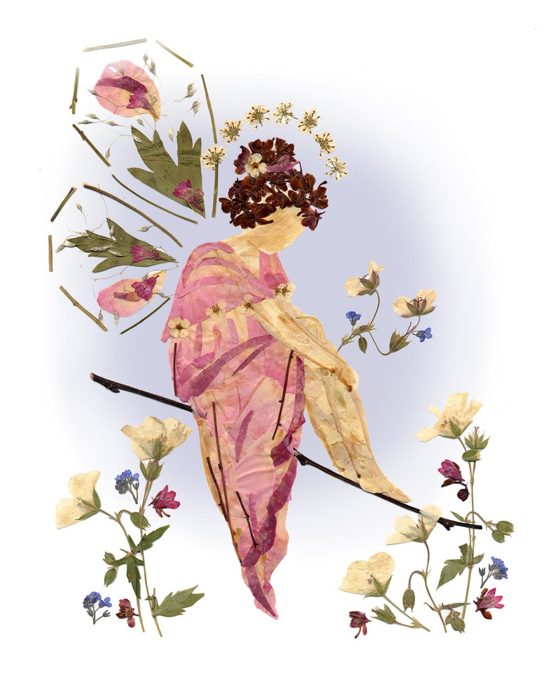 Magical *fairy of Mercy* Flower Art PRINT 8x10 Original Design ...