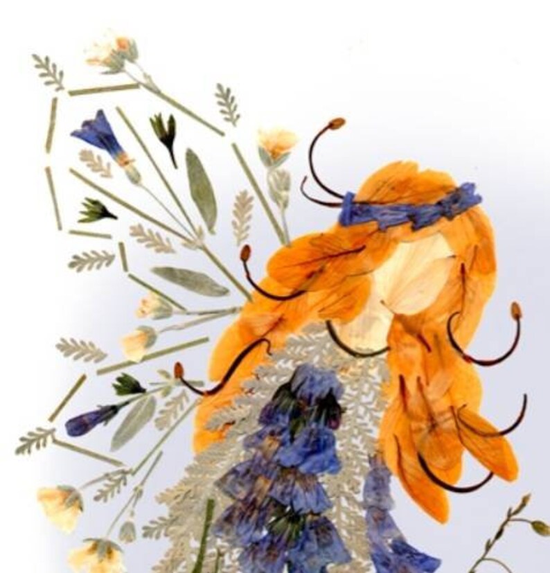 Flower Fairy Art 8x10 Giclee PRINT Faery Picture Real Pressed Flower ...