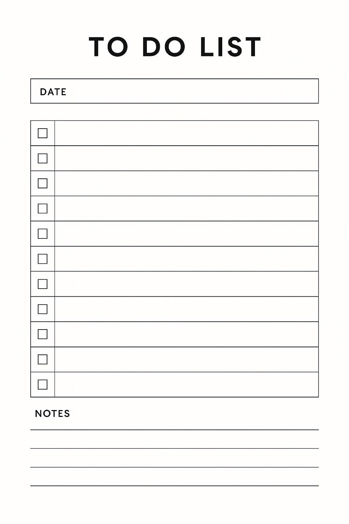 Minimal To-do List Template - Etsy