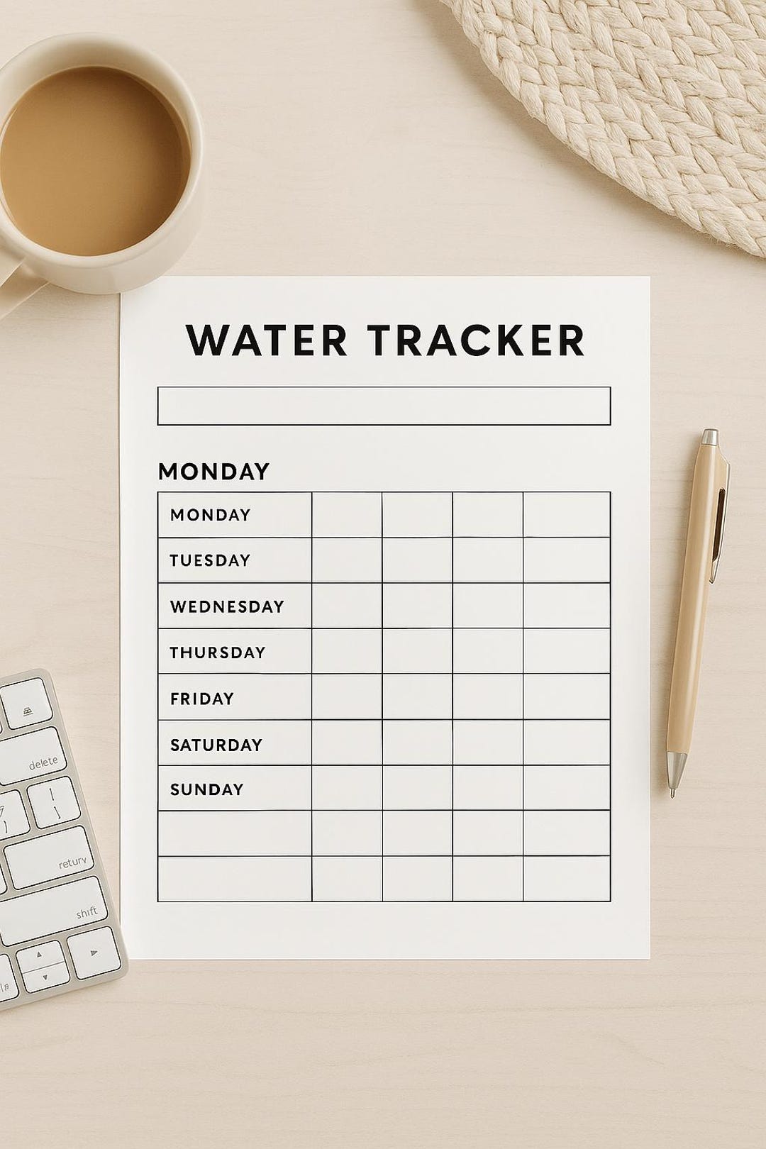 Water Tracker / Hydration Log Template - Etsy