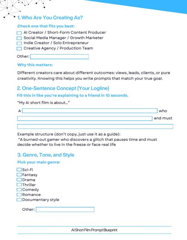 Text‑to‑video Storyboard & Prompt Template Pack - Etsy