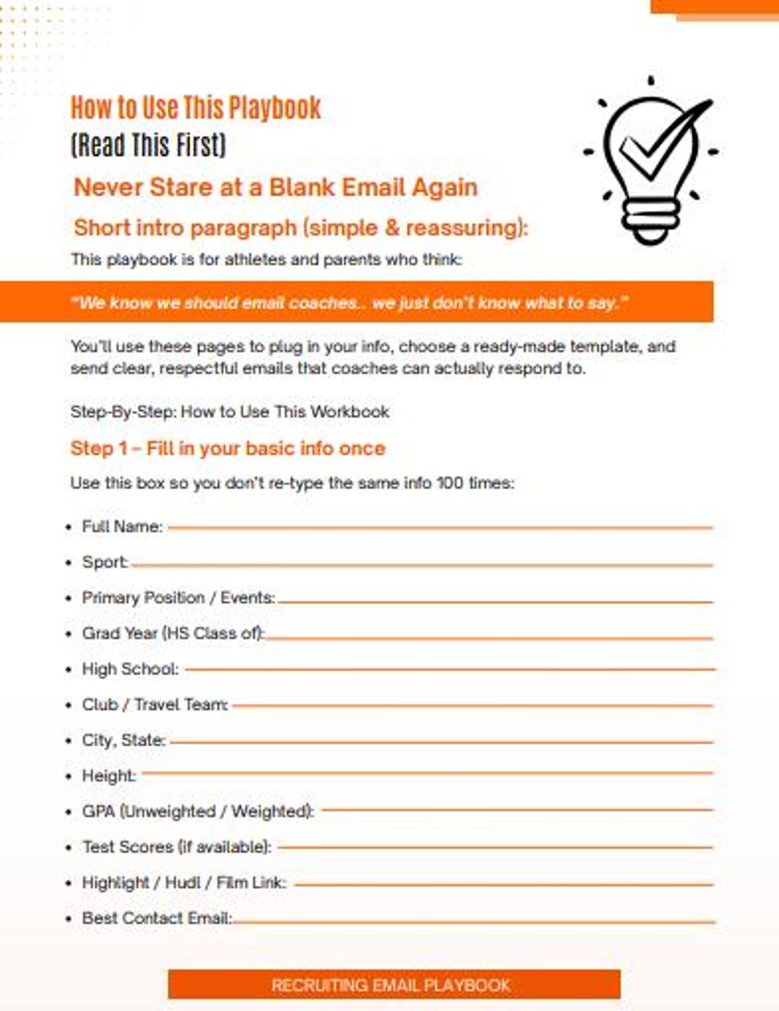 College Sports Recruiting Email Template Pack - Etsy