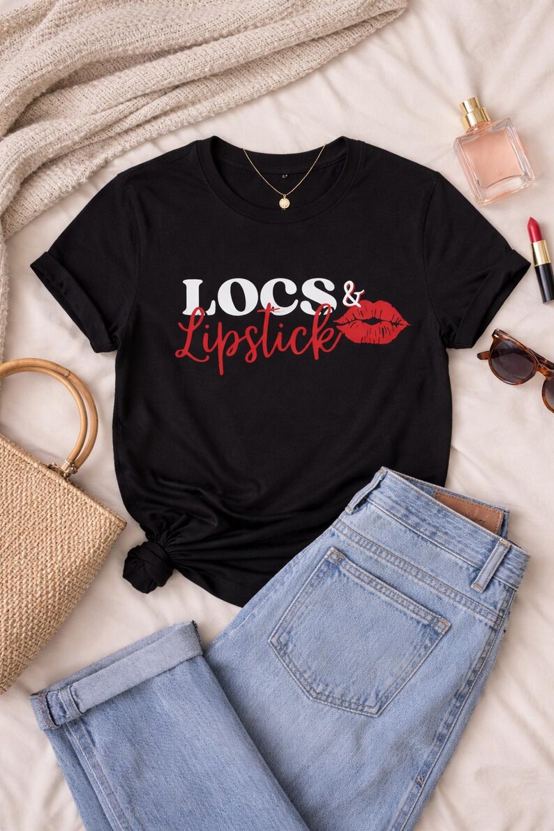 Locs & Lipstick Graphic Tee | Black Woman Natural Hair Shirt - Etsy