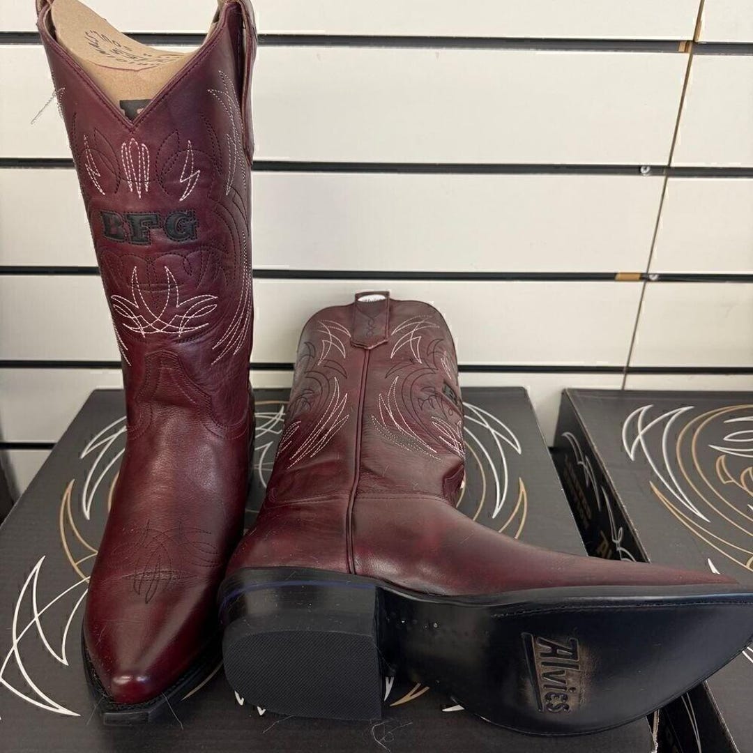 New 459 Alvies Billy Gibbons ZZ Top BFG Red Leather 9.5 DE 33 Coupe ...