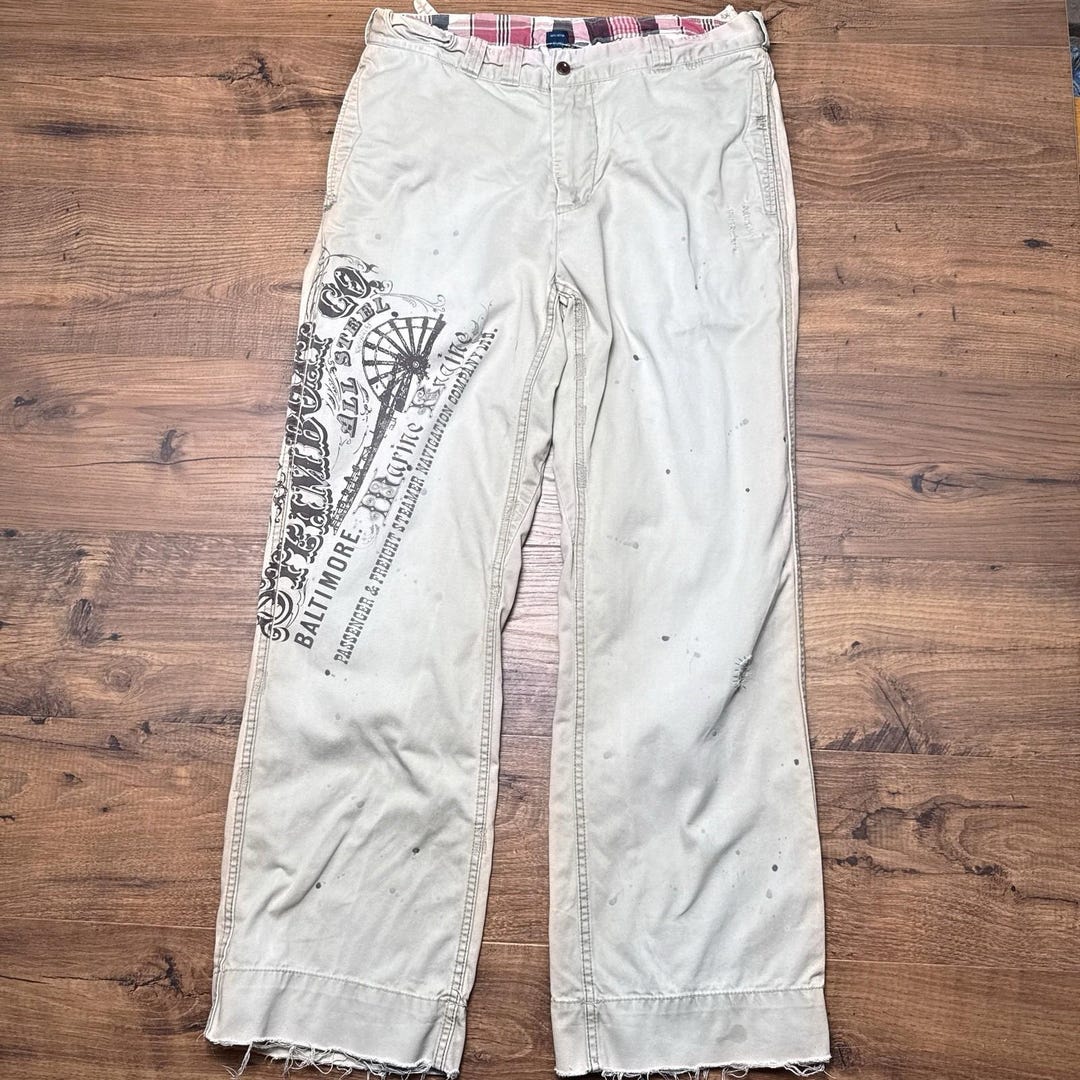 Rare Vtg Polo Ralph Lauren 34x30 Khaki Tribute to Baltimore Workers ...