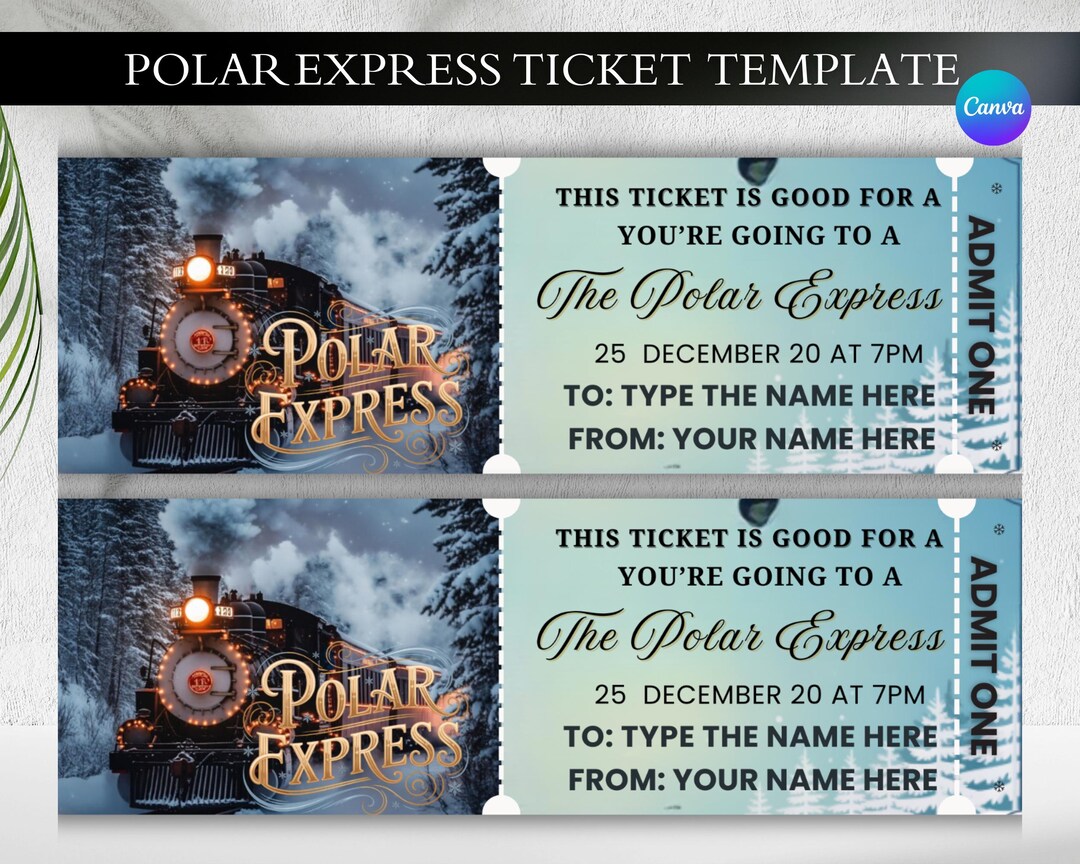Polar Express Train Ticket Template, Polar Express Christmas Surprise ...