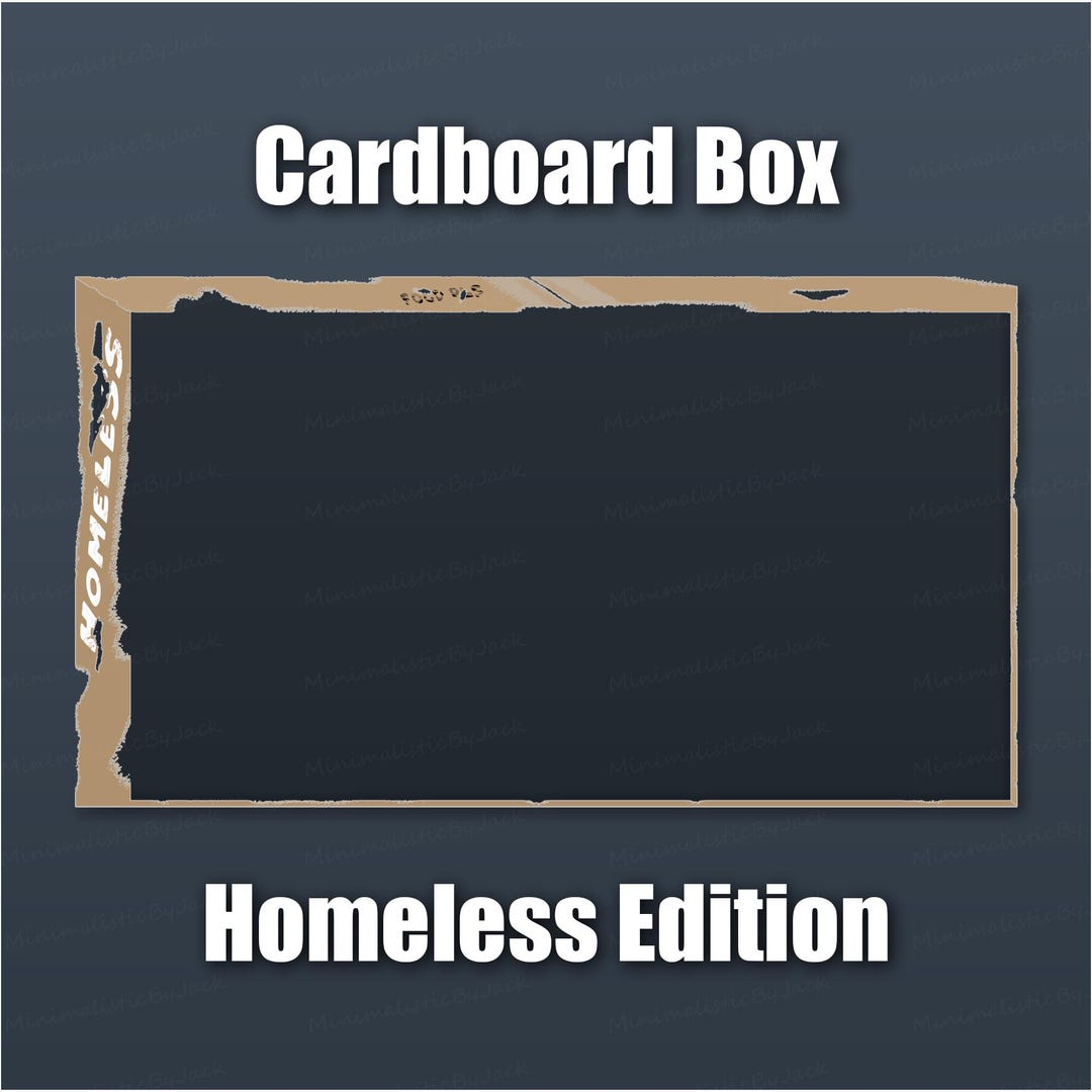 Homeless Cardboard Box Overlay 1920x1080 - for Twitch/youtube/kick ...