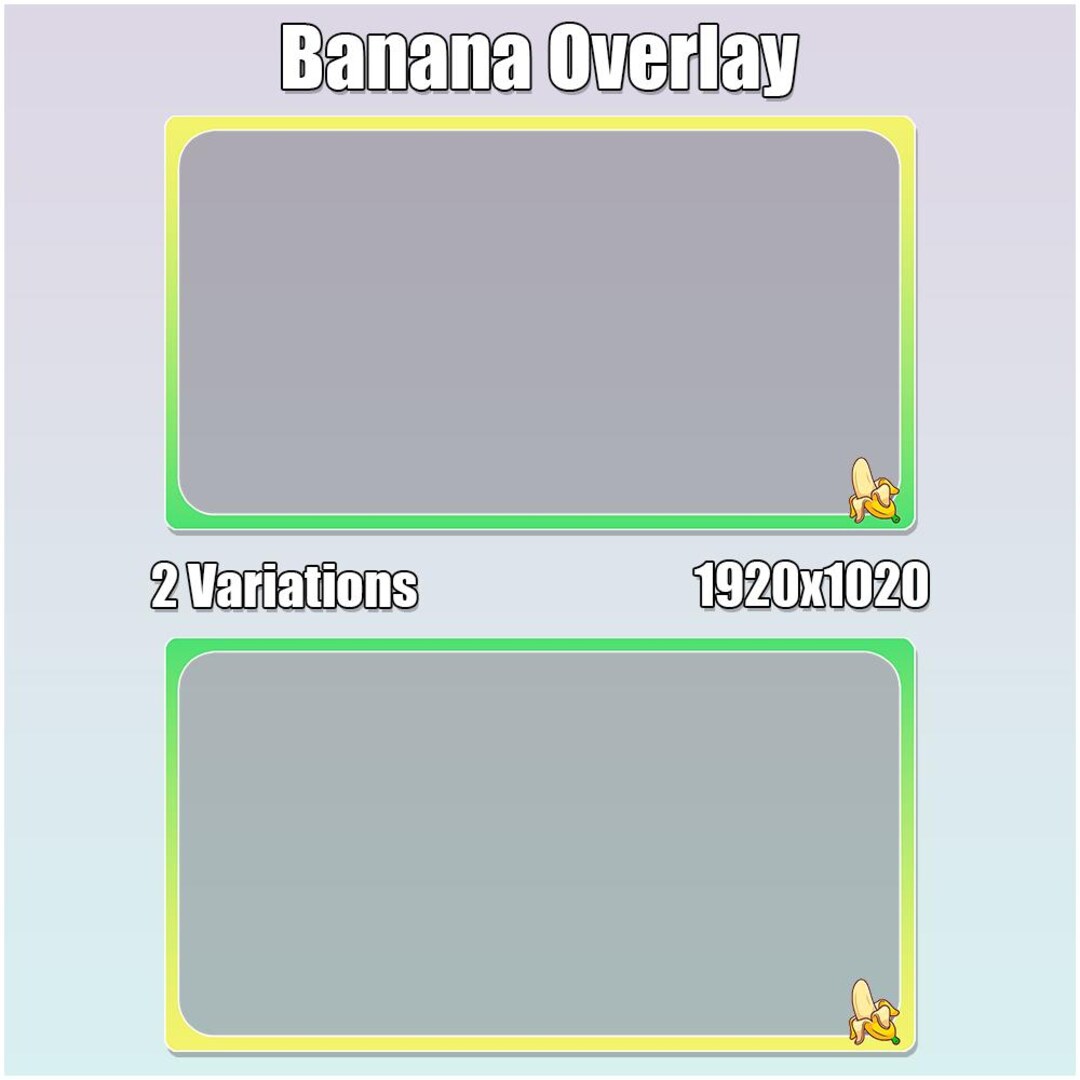 Banana 1920x1080 - Stream/twitch Cam Overlay | 2 Variations - Etsy