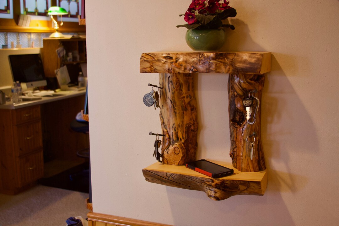 Rustic Entryway Shelf Cubby Shelf Rustic Key Holder for Wall - Etsy