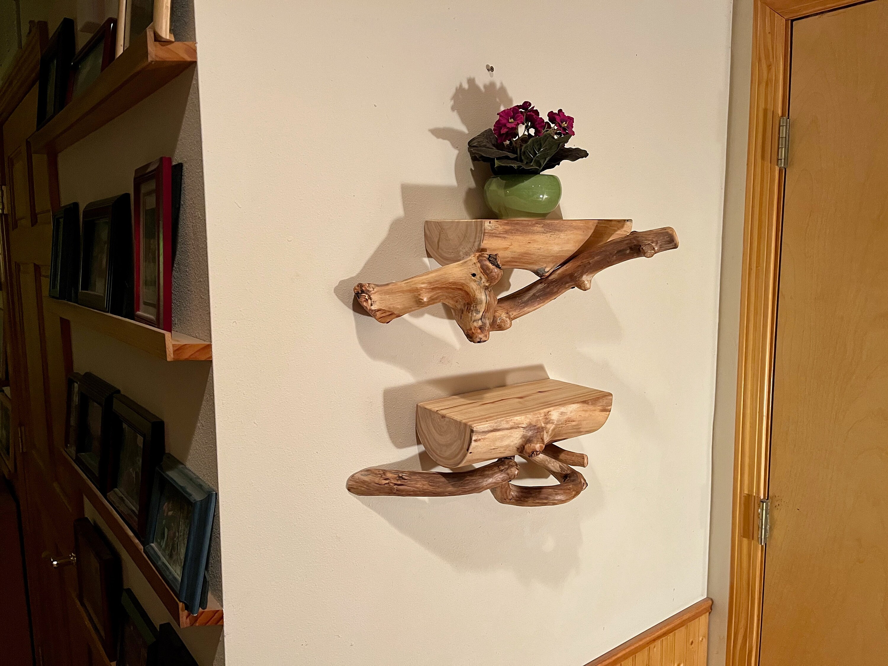 Aspen Floating Shelves set of Two Mancave Shelves Rustic Shelves Log ...