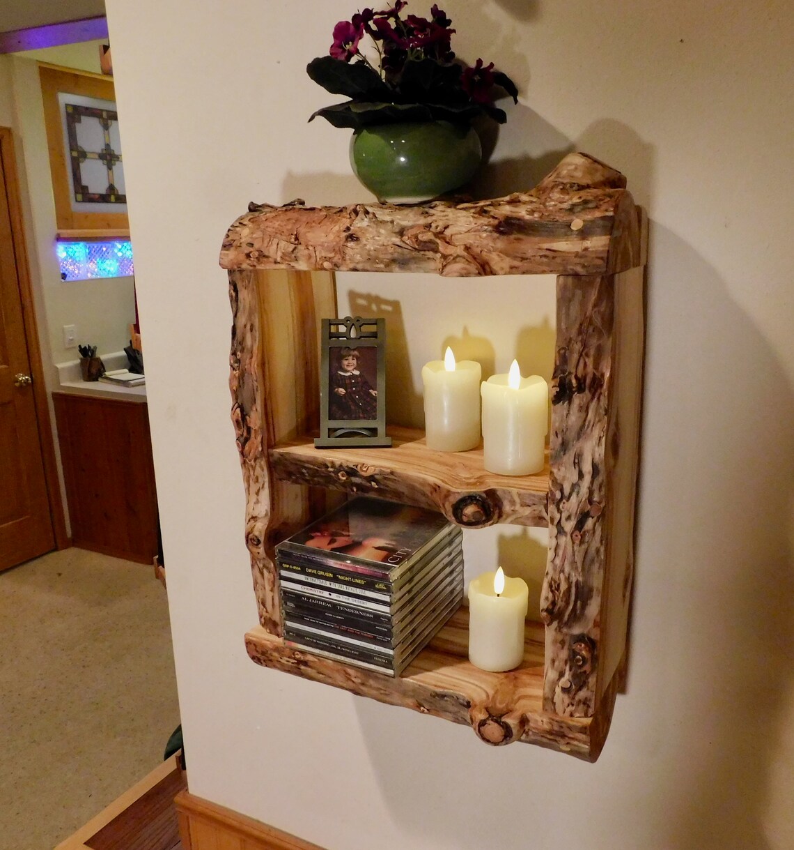 Man Cave Shelf Rustic Wall Shelf Cubby Hole Shelf Shadow Box - Etsy