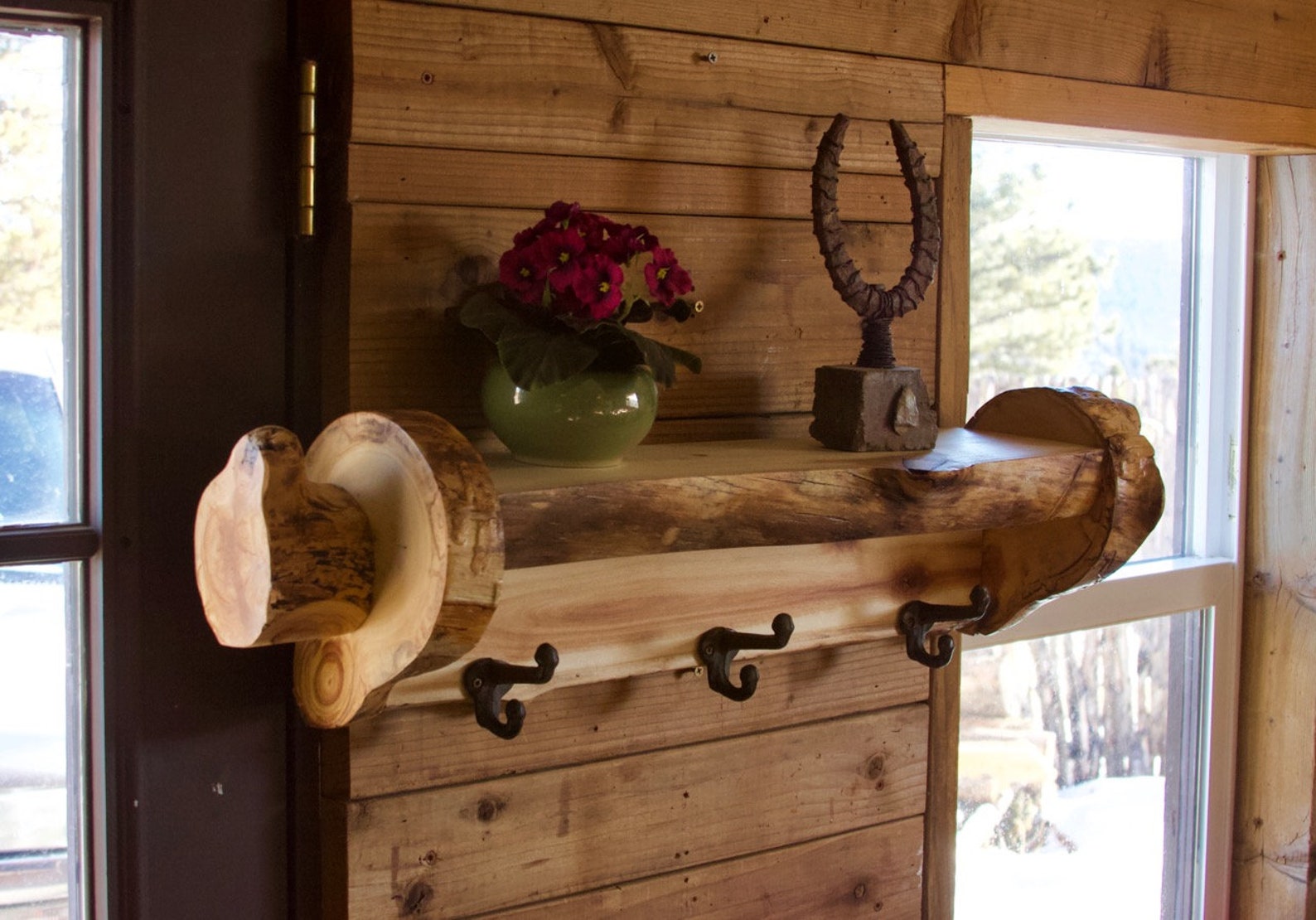 Rustic Coat Rack Wall Mount Rustic Hat Rack Rustic - Etsy